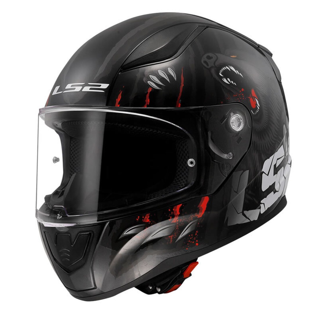 Ls2 Rapid 2 Clawn Mat Siyah Gri Kırmızı Kask